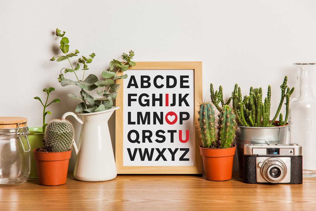 ABC I Love You Alphabet 8 X 10 Art Print Typography - Etsy