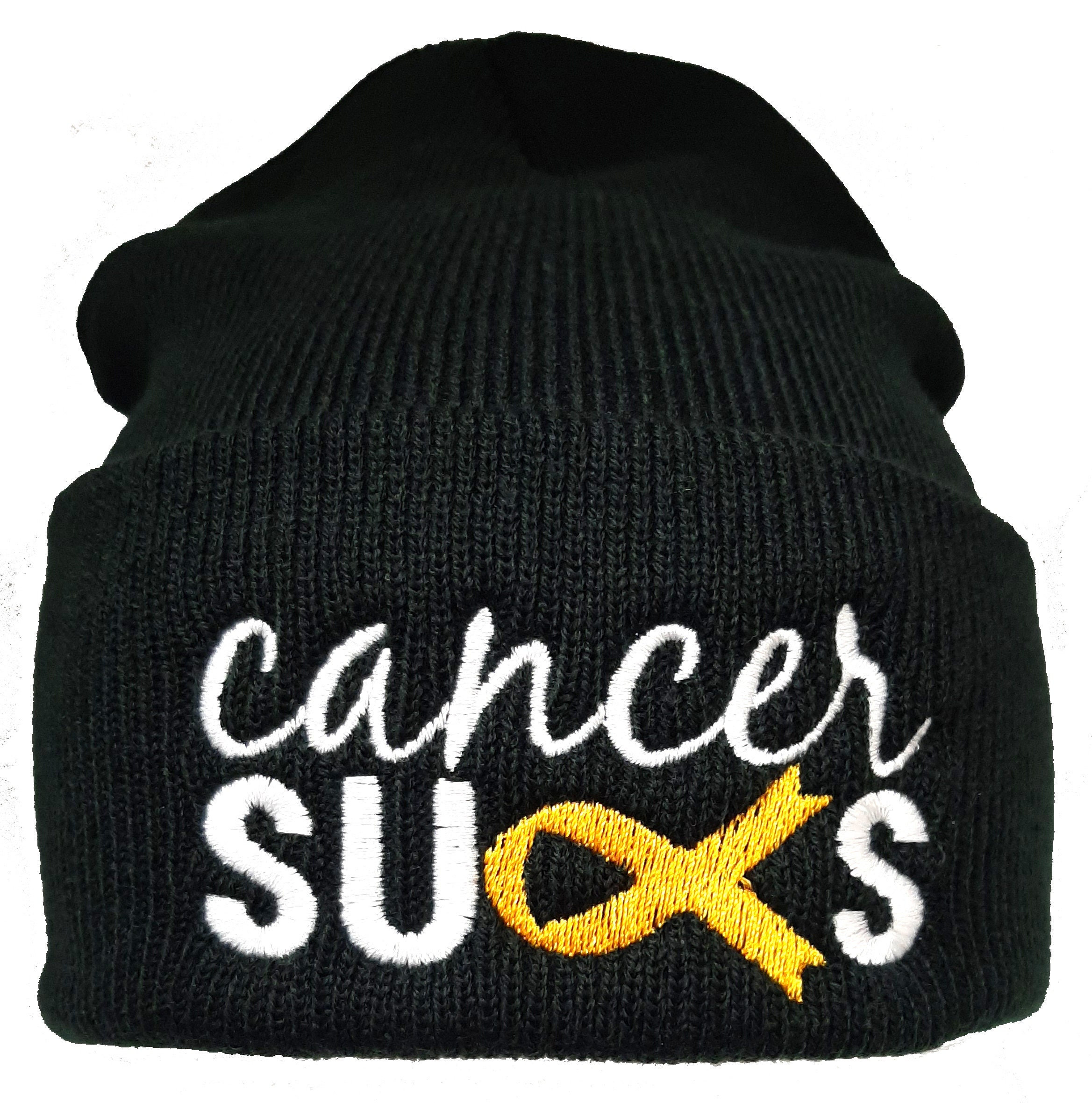 Cancer Sucks Embroidered Winter Hat Beanies Multiple Ribbon | Etsy