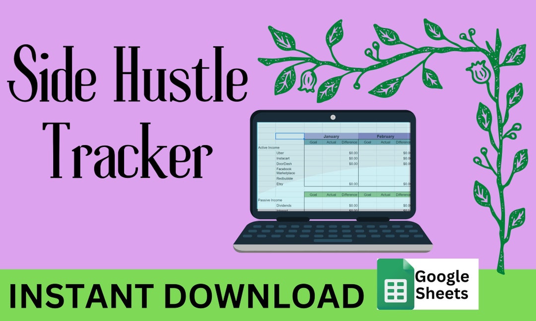 Side Hustle Income/outgo Tracker Instant Download Google Sheets - Etsy