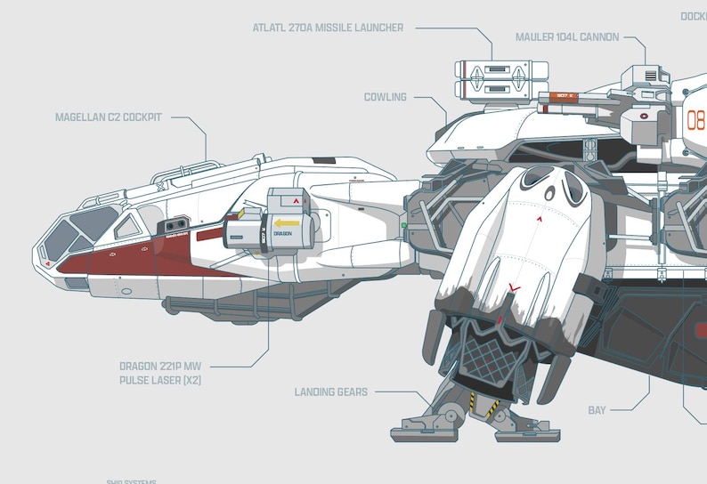 Starfield Frontier Ship Infographic Illustration Download - Etsy