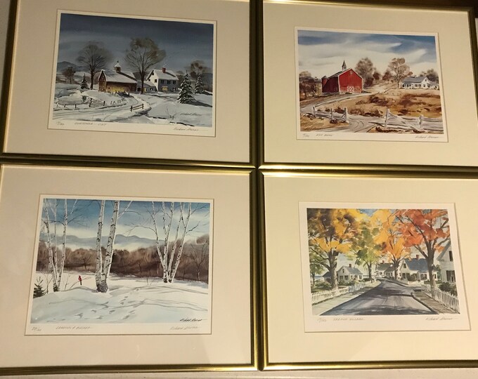 Richard Stevens Watercolors FOUR Framed Hand Signed and Numbered ...