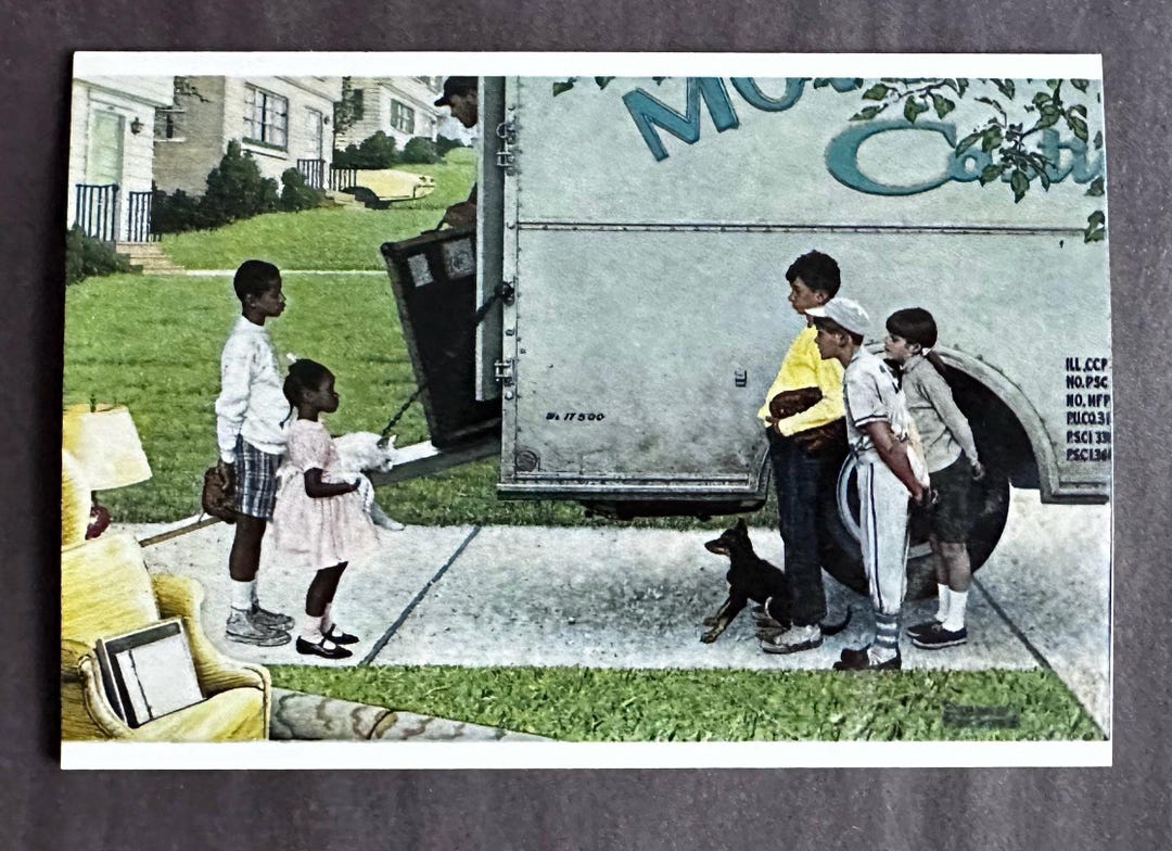 Norman Rockwell 1967 NEW KIDS in the Neighborhood Pristine Post Card ...