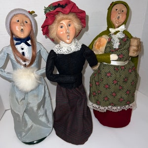 BYERS Choice Restoration Three 1990s Woman CAROLERS and One 1978 Bumby ...