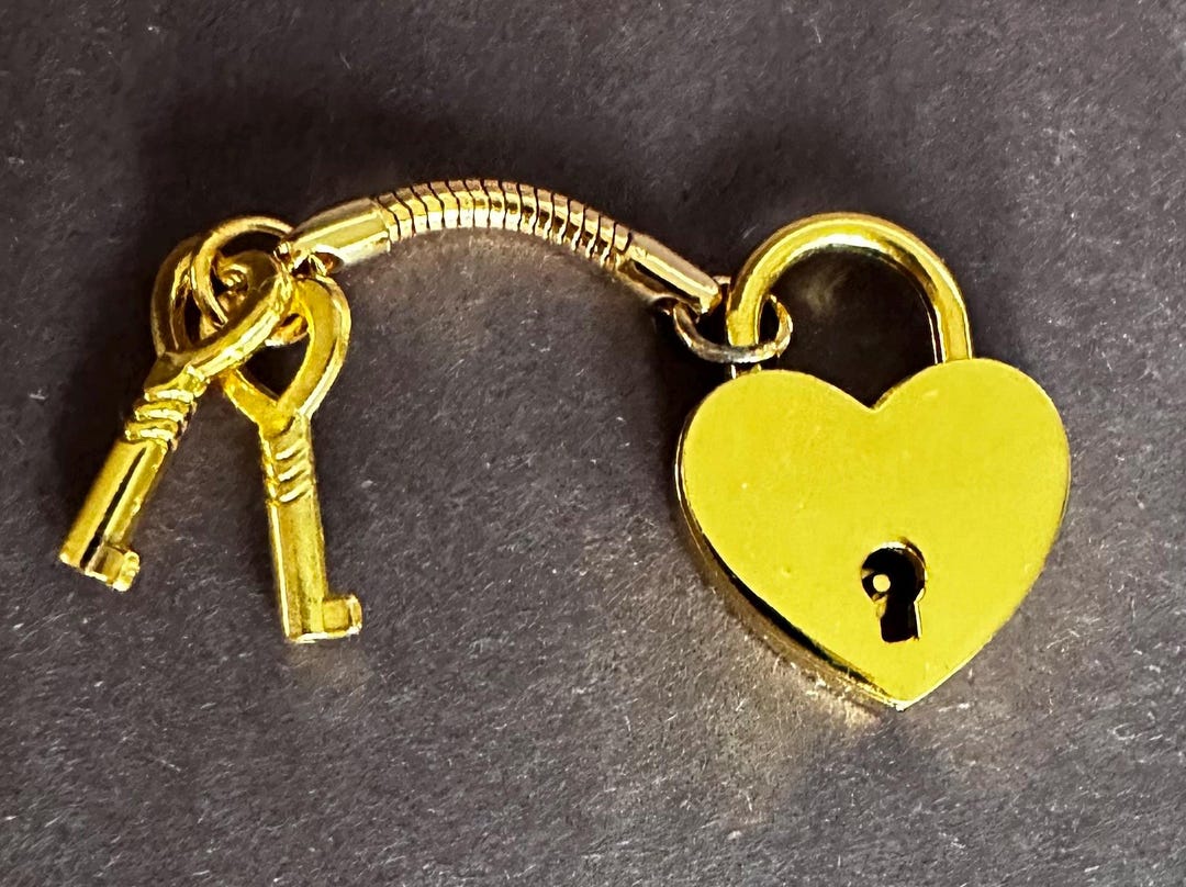 VALENTINE Heart LOCK and KEYS Keychain/pendant - Etsy