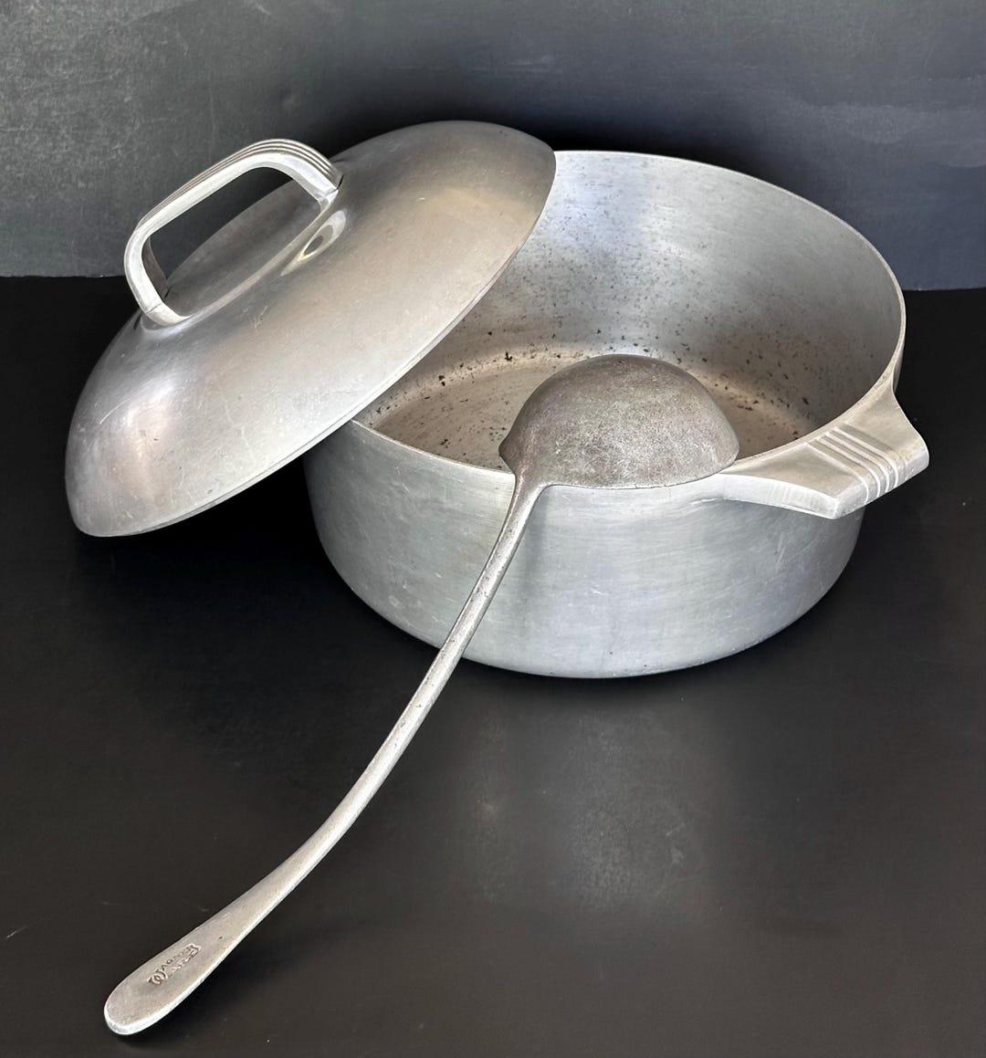 Vintage Wagner Ware Magnalite Roasting Pan With Ladle & Cover - Etsy