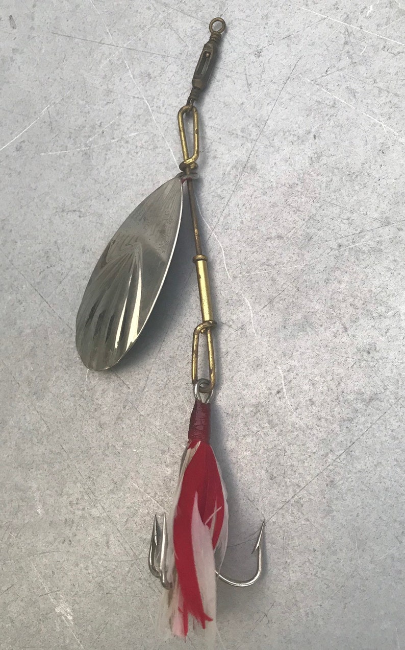 GM Skinner Fluted Spinner Lure 8 Trailing Feathered Treble - Etsy