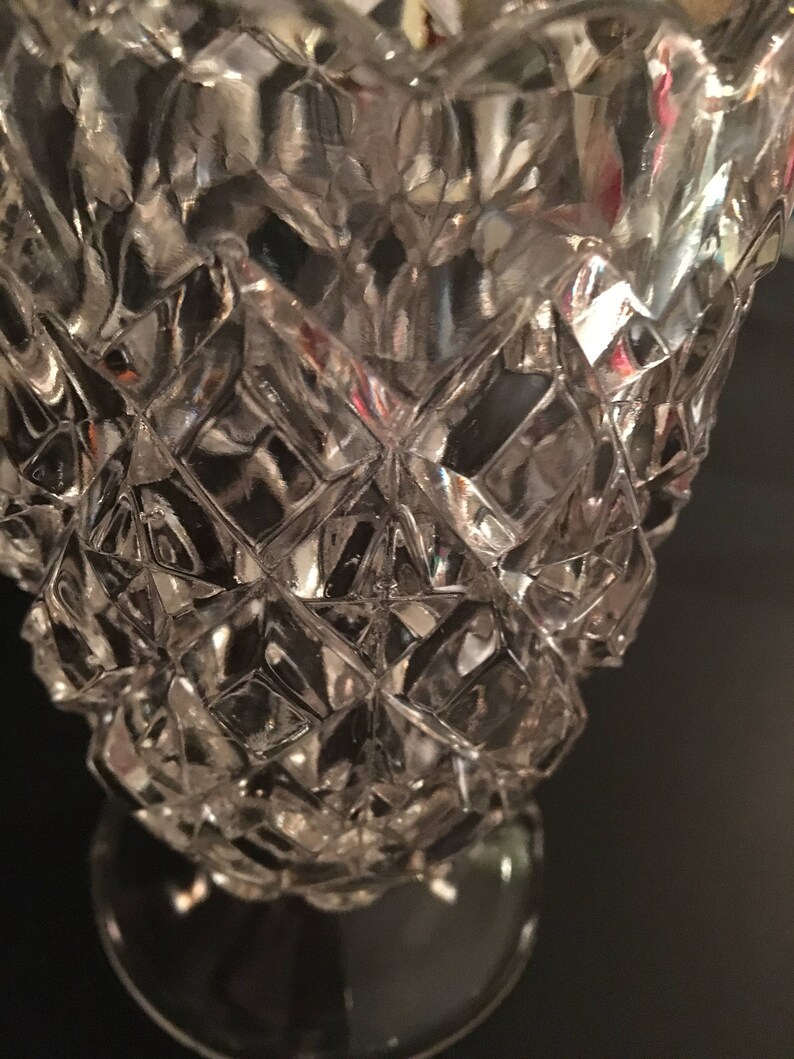 EAPG Celery Vase Flint Glass Diamond Point 1890s - Etsy