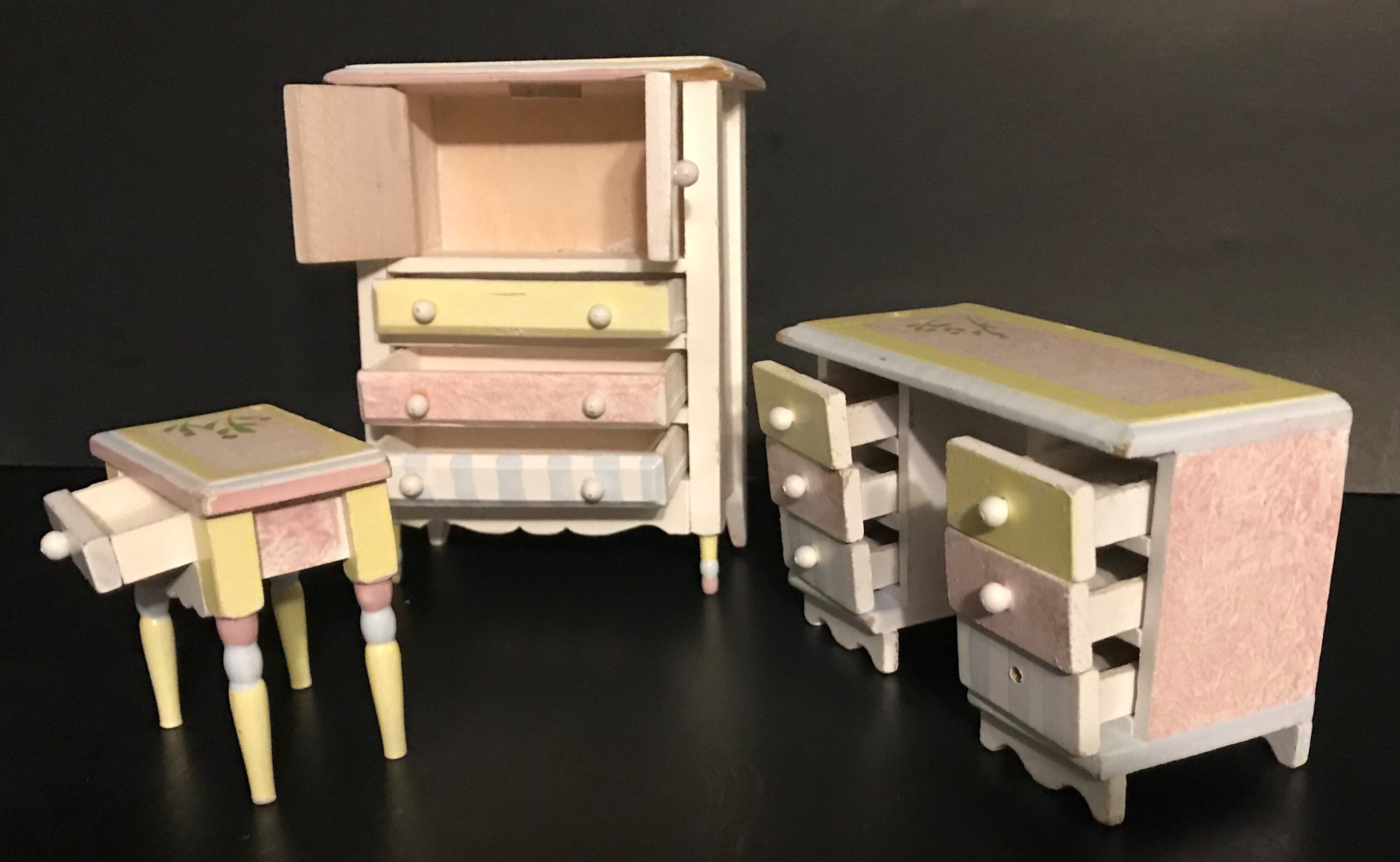 Vintage Painted Doll House Furniture Boy and Girl Bedroom Six - Etsy