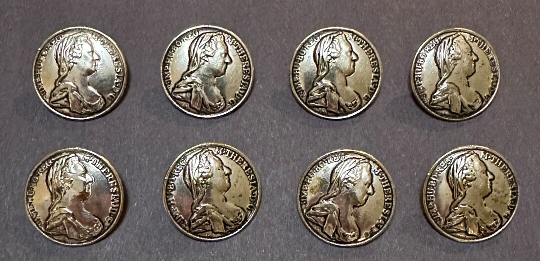 EIGHT GESCH Buttons Maria Theresa Austria Silver With Gold Trim - Etsy