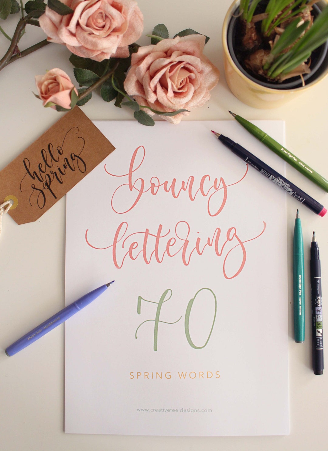 Bouncy Lettering Practice - 70 SPRING WORDS, Digital Workbook PDF ...
