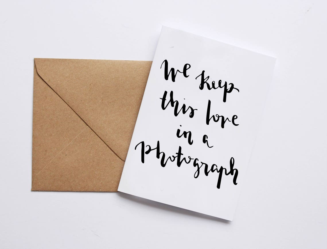 We Keep This Love in A Photograph Card Hand Lettered Card - Etsy UK