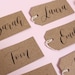 Modern Calligraphy Name Tags Set of 5x Rustic Kraft Brown Tags - Etsy