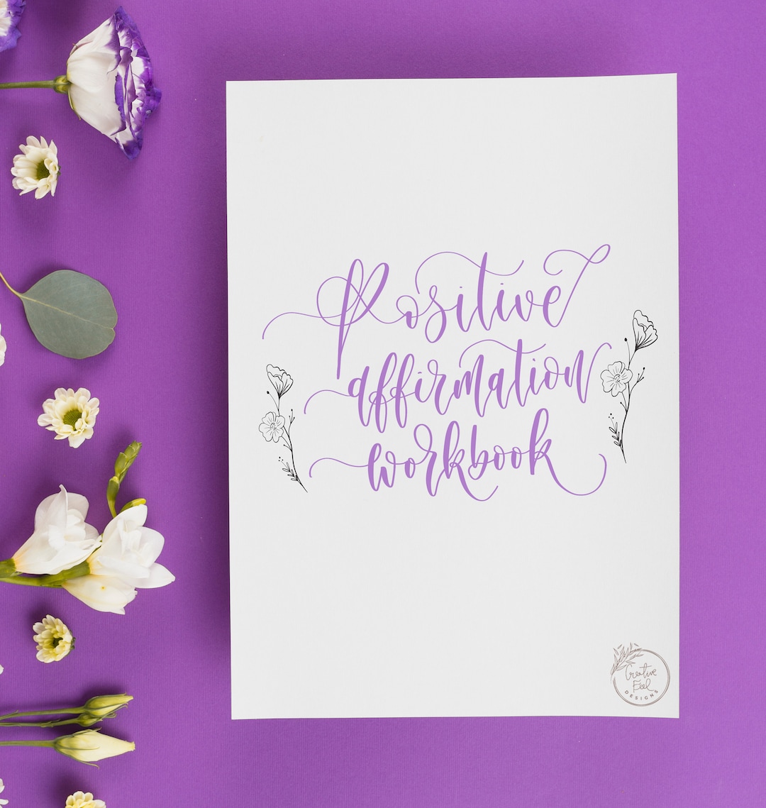 Positive Affirmation Modern Calligraphy Digital Workbook - Practice ...