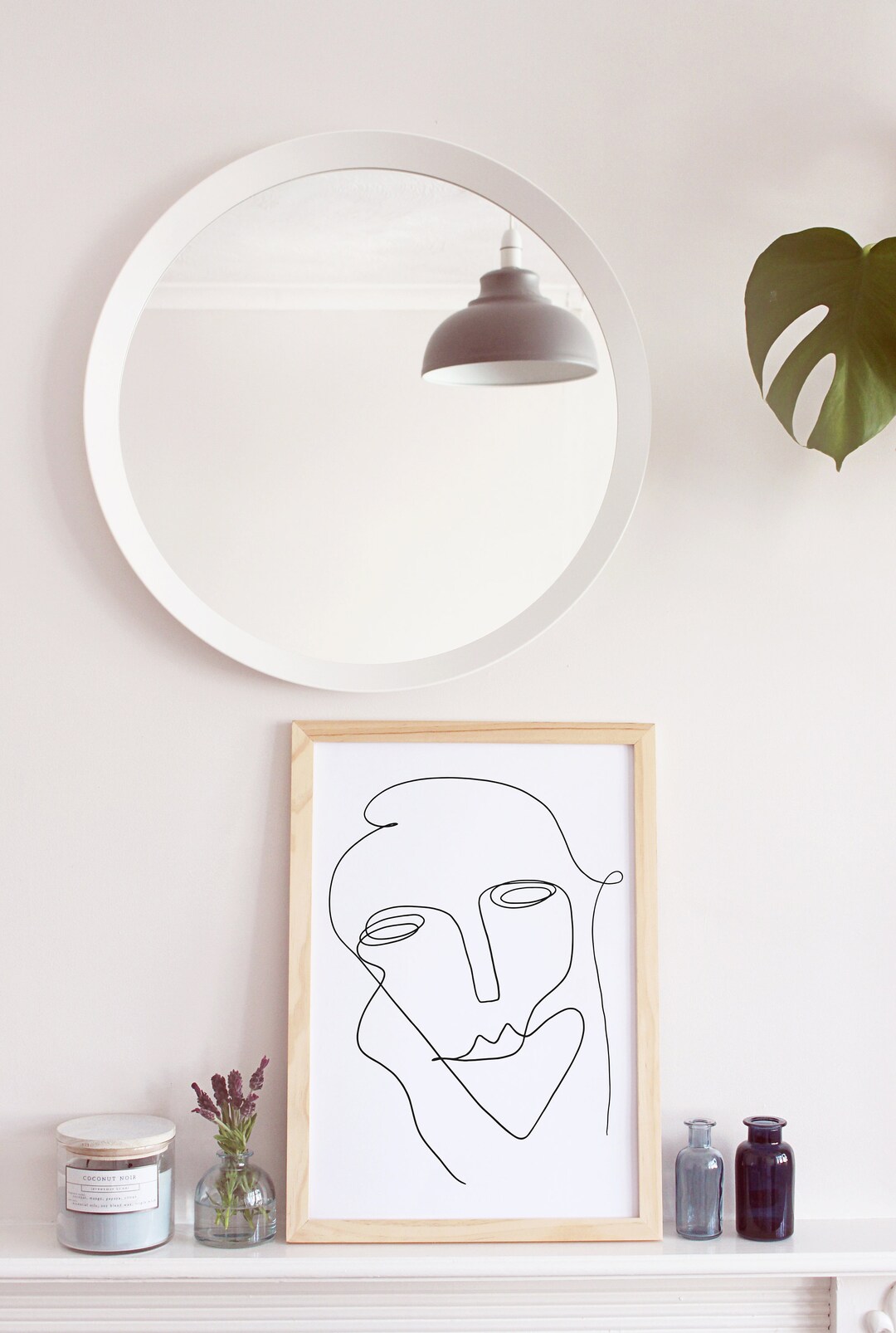 Line Drawing Print One Line Art Abstract Face Print Minimal Wall Art ...
