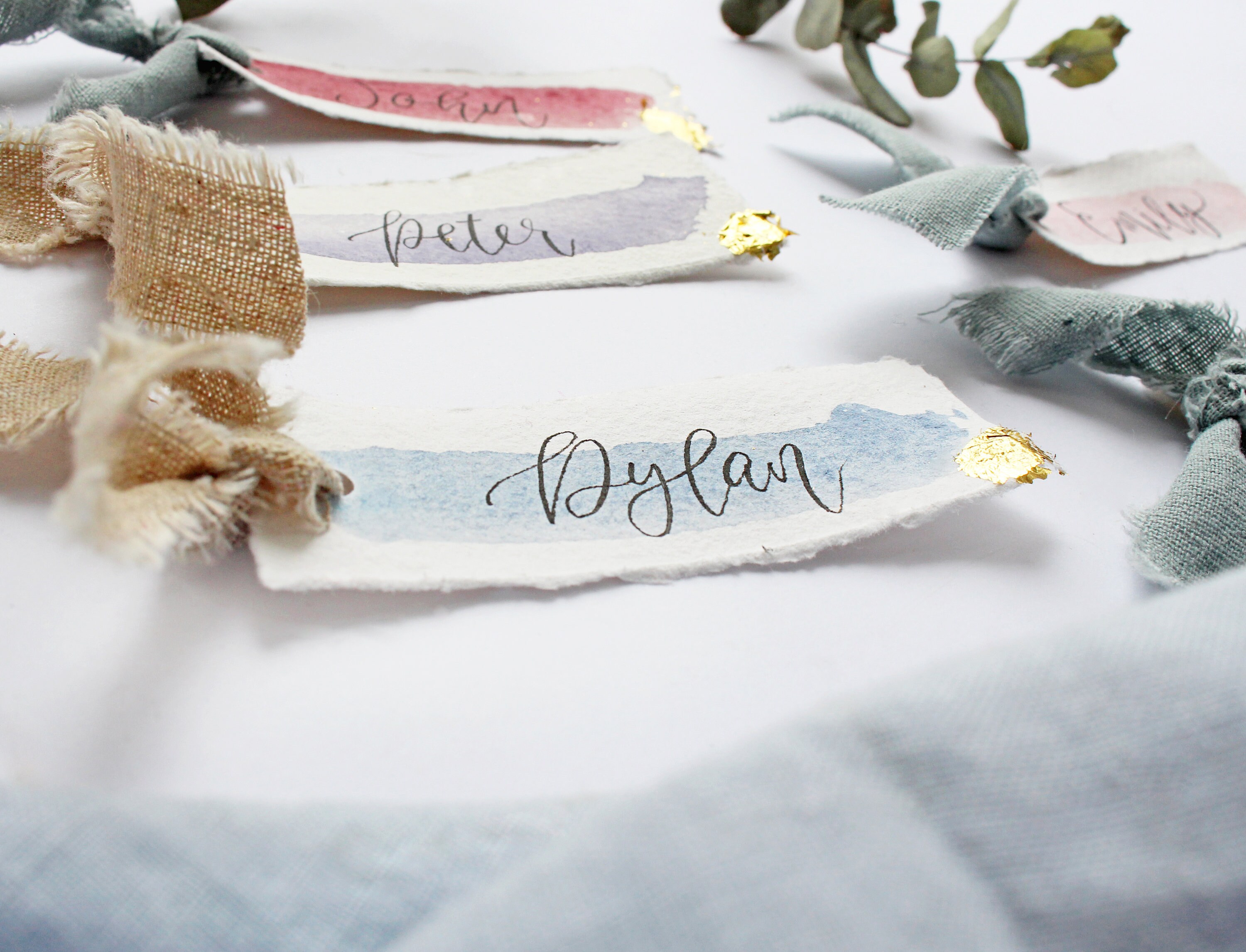 Modern Calligraphy Place Cards Handmade Paper Table Cards - Etsy
