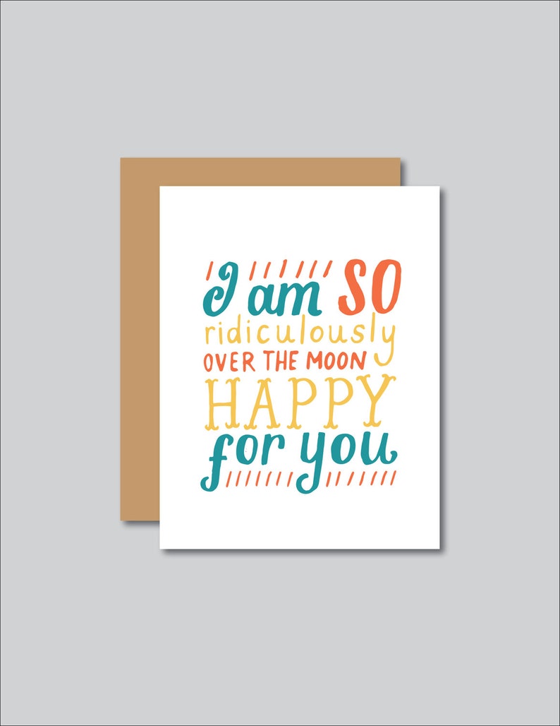 I Am so Ridiculously Over the Moon Happy for You Best Friend - Etsy Canada
