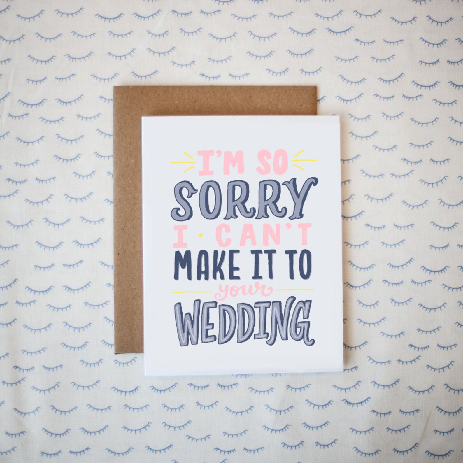 I'm so Sorry I Can't Make It to Your Wedding RSVP Greeting Card - Etsy