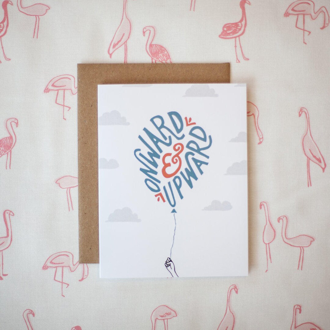 Onward & Upward Balloon Friendship Love Graduation Greeting Card - Etsy
