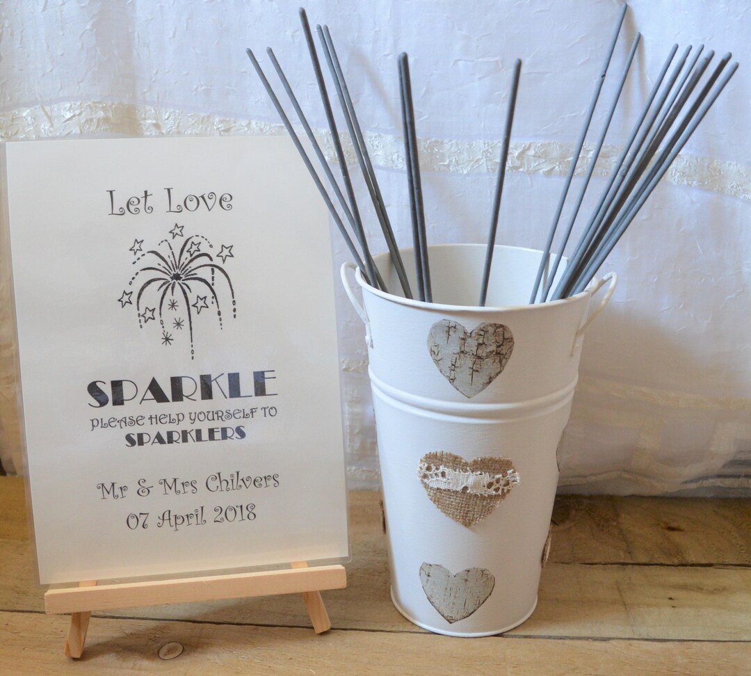 Wedding Sparklers Party Sparklers Set Bucket for Sparklers - Etsy