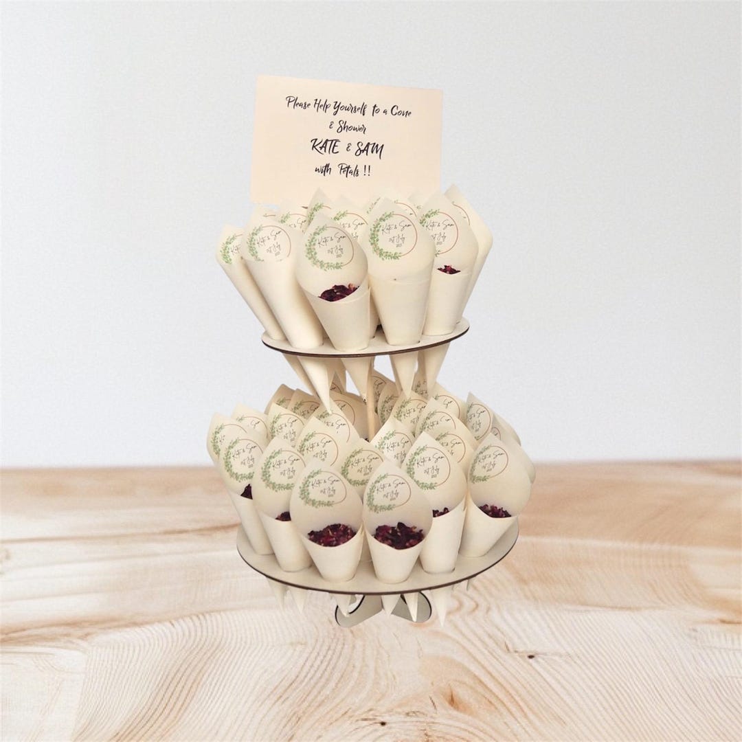 Personalized Confetti Cones Stand: Plywood Holder, Wedding Decor - Etsy