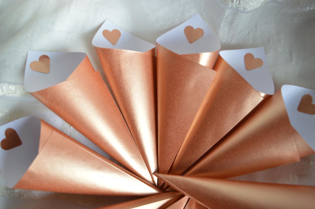 Confetti Cones, Copper Cones for Confetti, Shimmer Paper Cones - Etsy