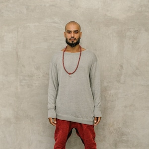 Knit Sweater Men, Asymmetrical Pullover, Oversized Winter Sweater, Deep ...