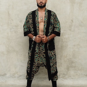 Festival Outfit Men, Psychedelic Kimono, Sacred Geometry Harem Pants ...