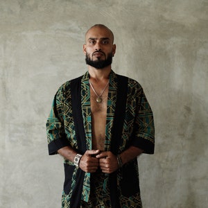 Festival Outfit Men, Psychedelic Kimono, Sacred Geometry Harem Pants ...