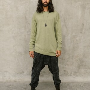 Knit Sweater Men, Asymmetrical Pullover, Oversized Winter Sweater, Deep ...