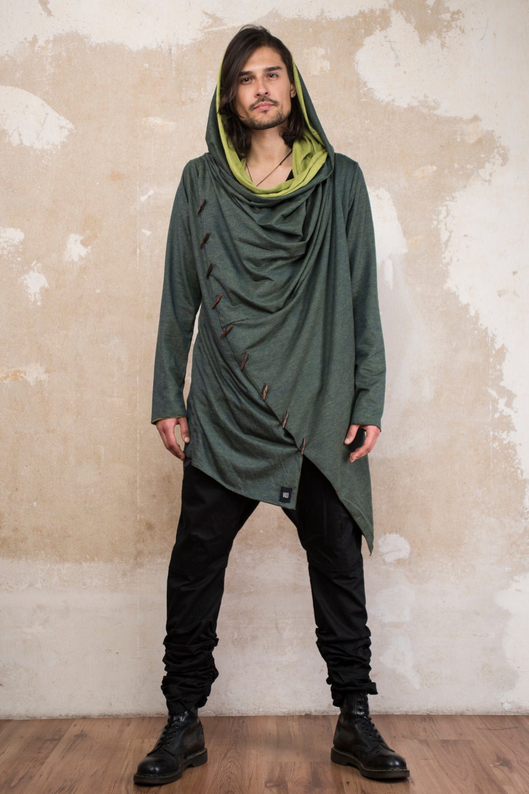 Jedi Robe Sage, Green Hooded Cardigan, Long Assassin Hoodie ...