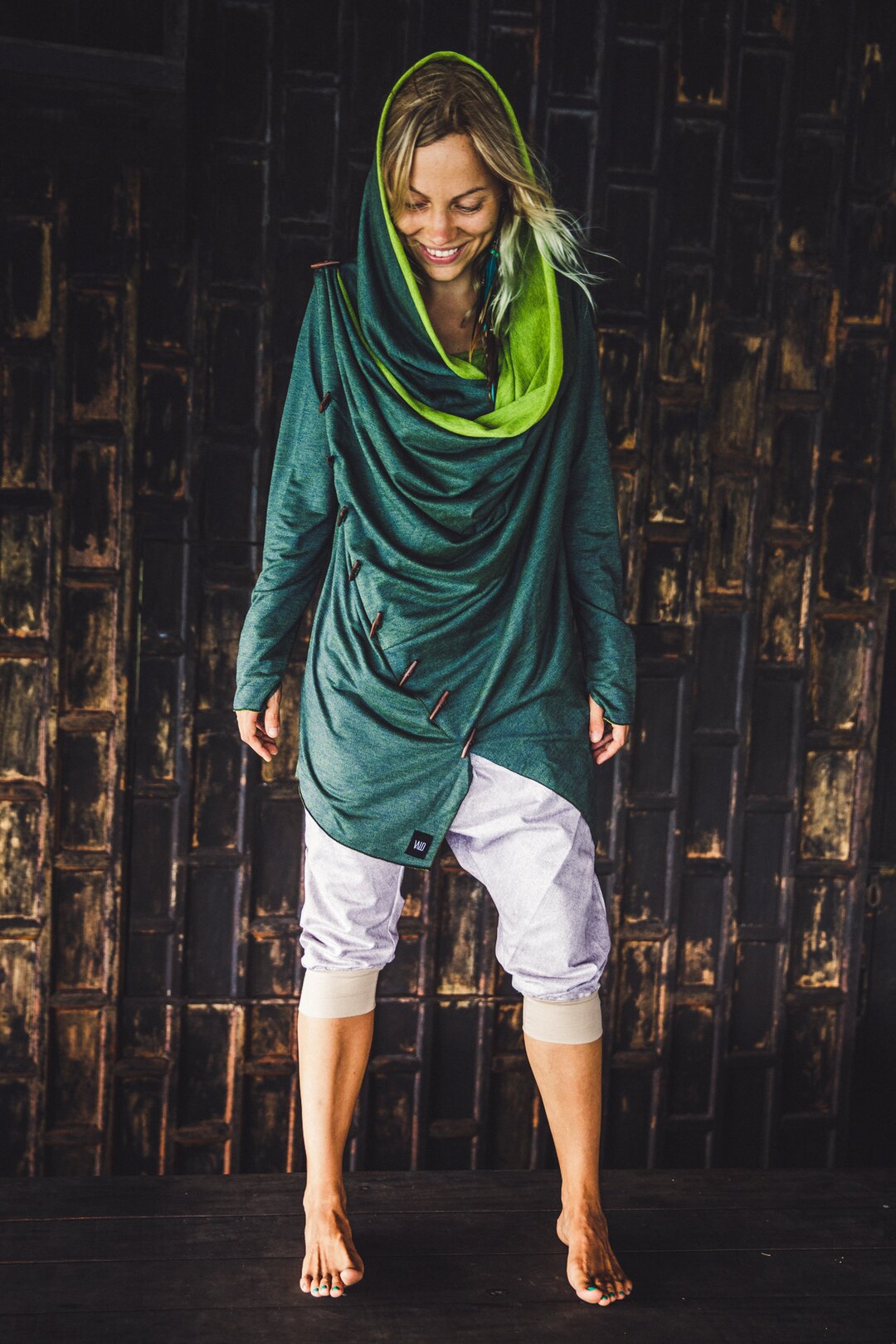 Jedi Robe Sage, Green Hooded Cardigan, Long Assassin Hoodie ...