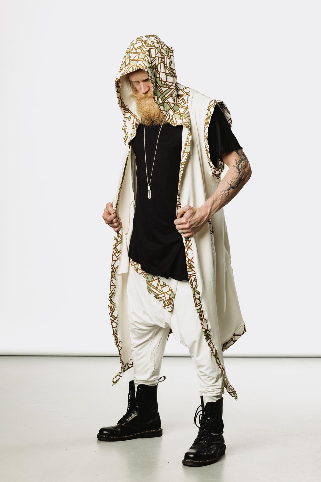 Jedi Warrior Cloak | Soft Bamboo Hooded Cape for Men | Burning Man ...