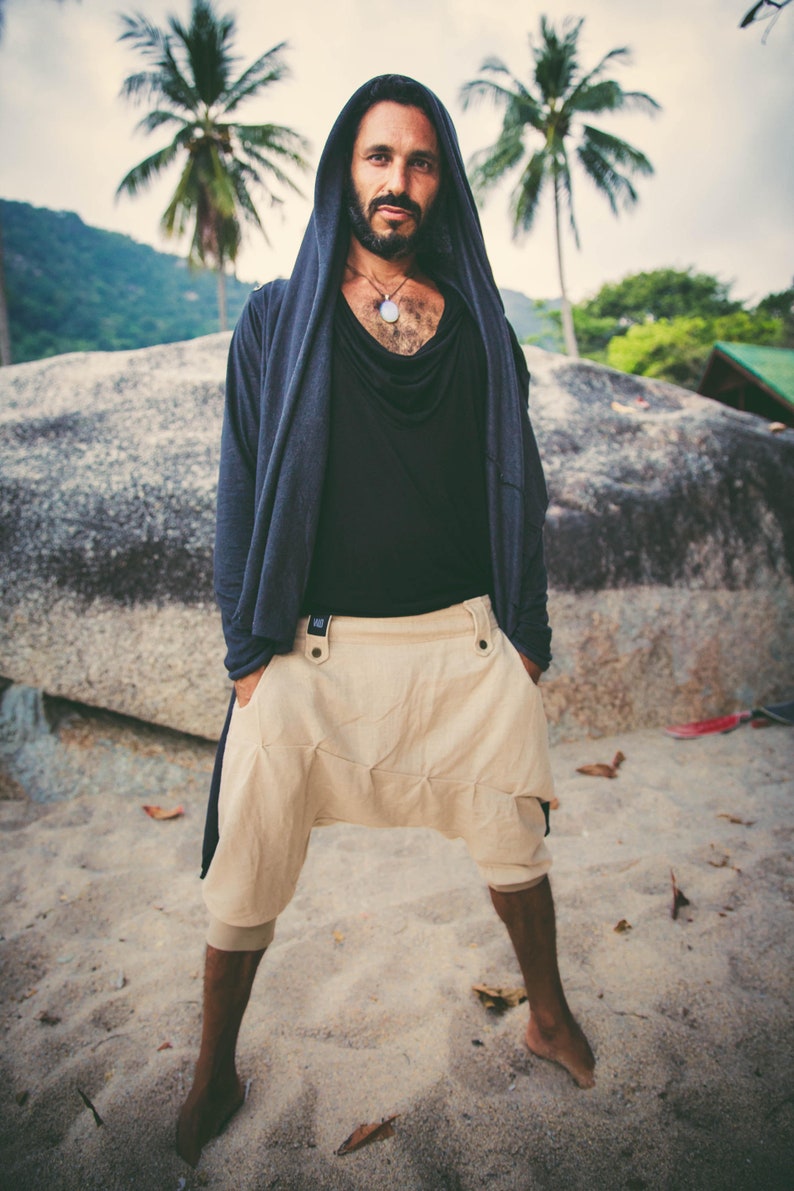 Tulum Clothing Men Drop Crotch Shorts Linen Shorts Men - Etsy