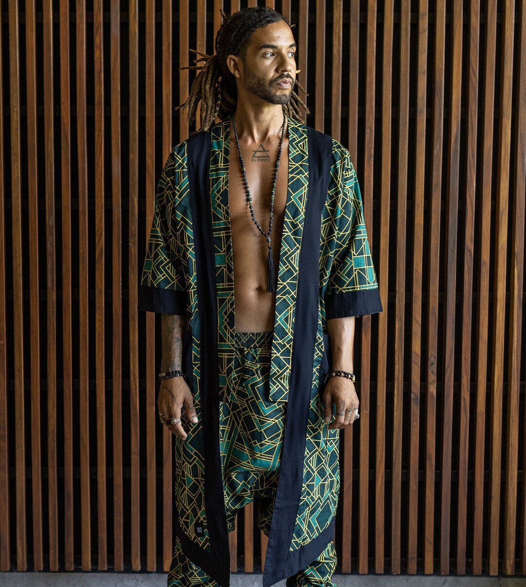 Festival Outfit Men, Psychedelic Kimono, Sacred Geometry Harem Pants ...