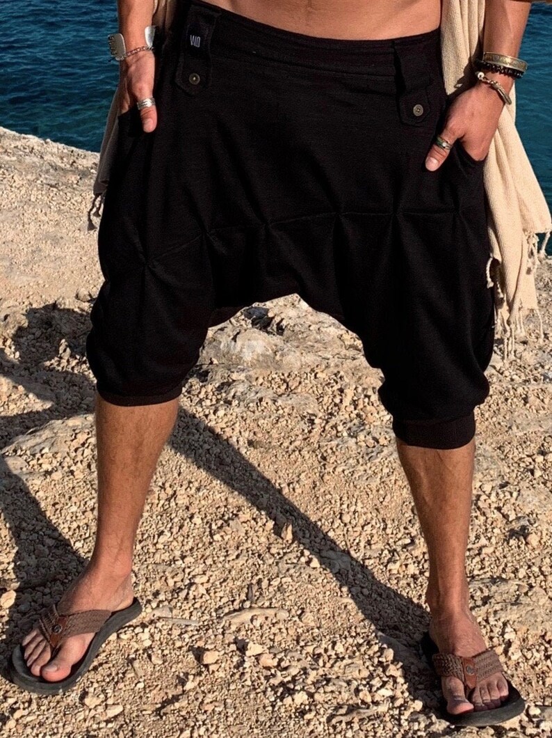 Mens Harem Shorts Drop Crotch Shorts Mens Short Sarouel Etsy