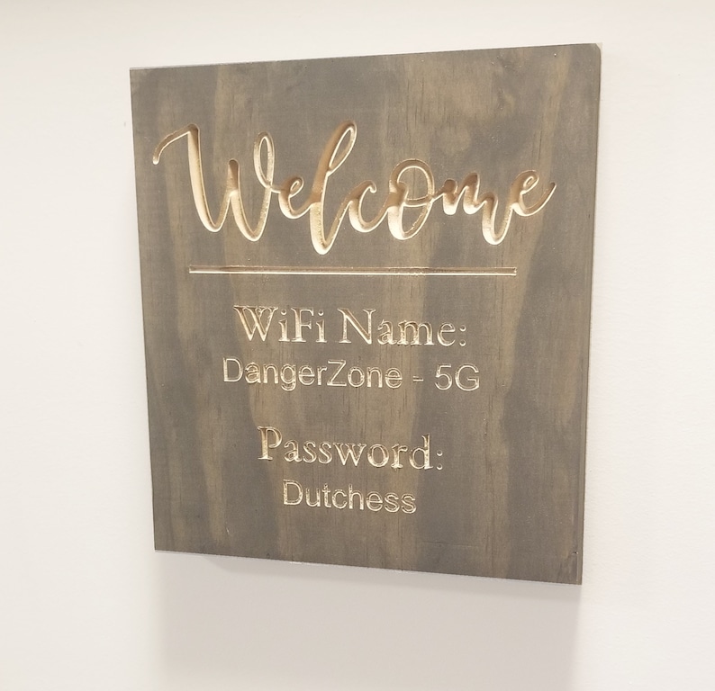 Wifi Password Sign Welcome Sign Engraved Personalized | Etsy