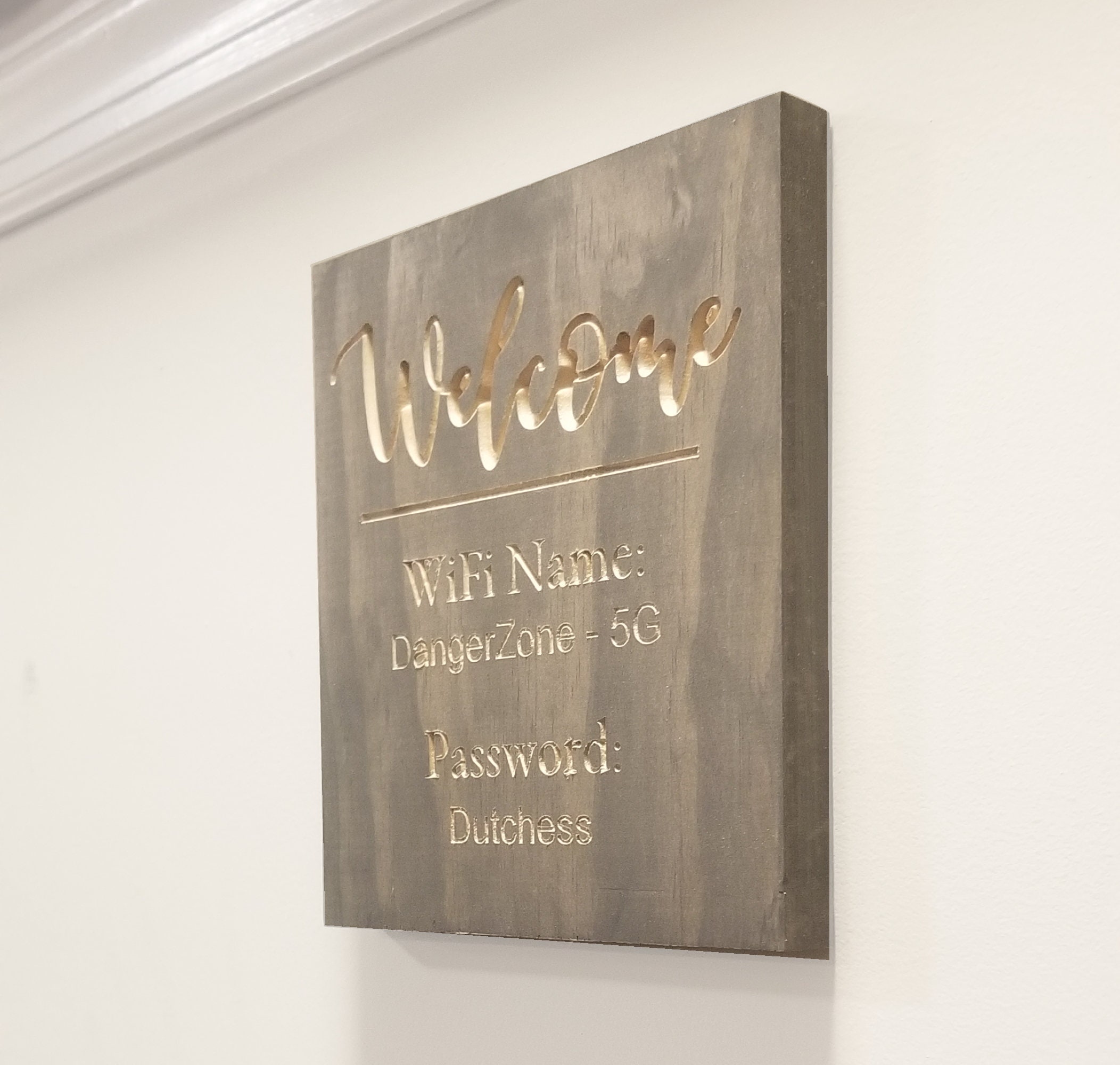 Wifi Password Sign Welcome Sign Engraved Personalized | Etsy