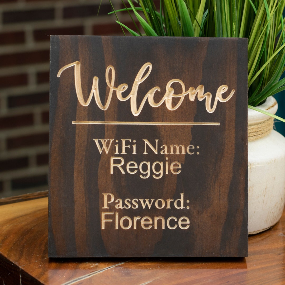 Wifi Password Sign Welcome Sign Engraved Personalized House Sign Rustic ...