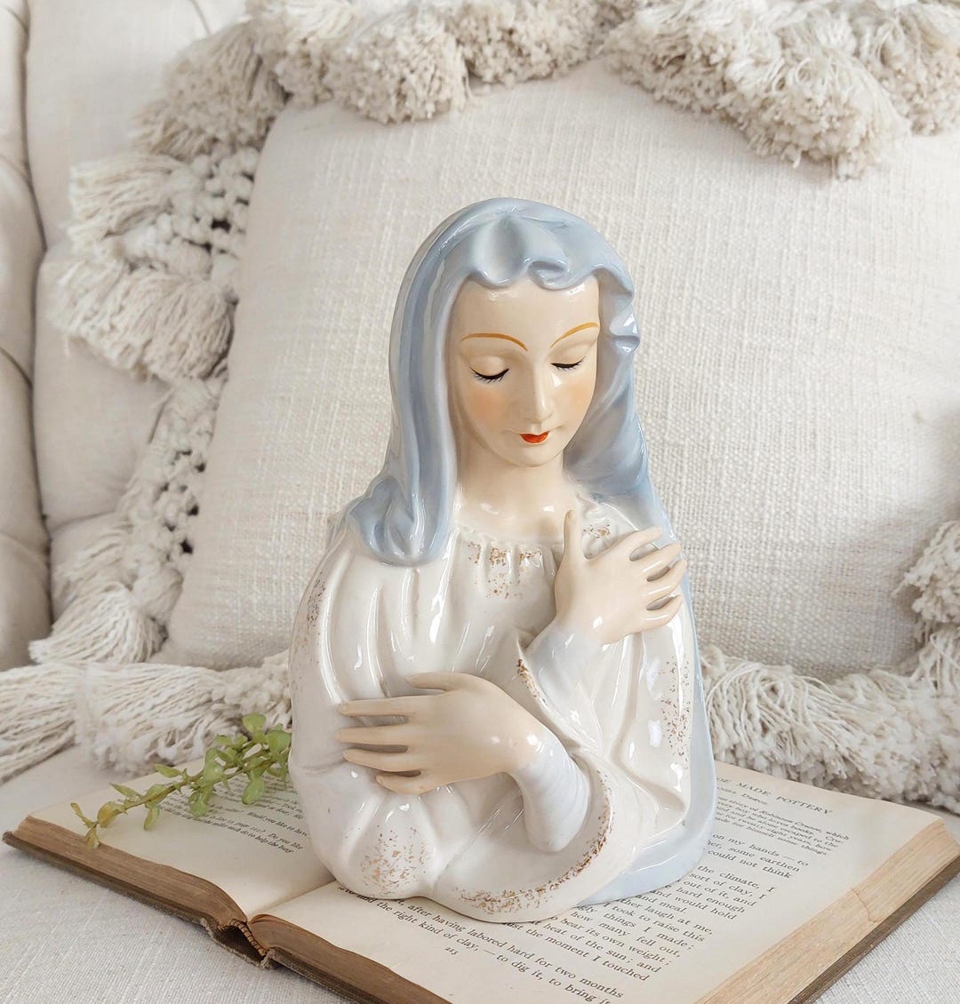 Vintage Shafford Planter Virgin Mary Madonna Indoor Planter Vintage ...
