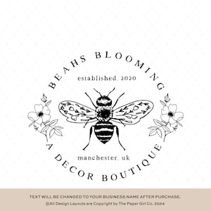 Premade Bee Logo | Watermark Logo | Branding Kit | Beehive Logo ...