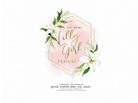 Lily Flower Logo Premade Logo Design Logo Design Floral - Etsy