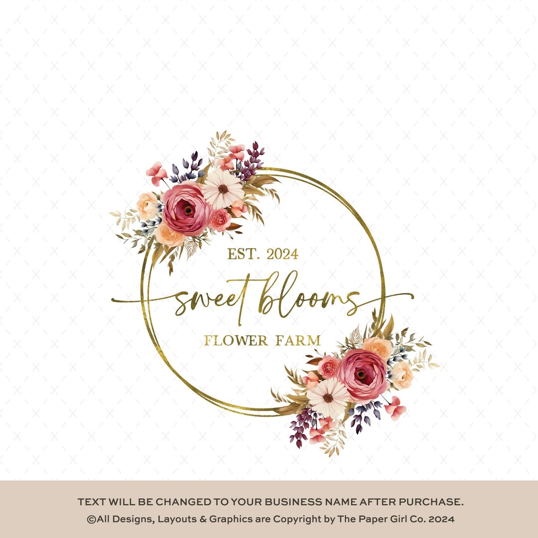 Floral Logo | Logo Branding | Diy Logo | Event Planner Logo | Custom ...