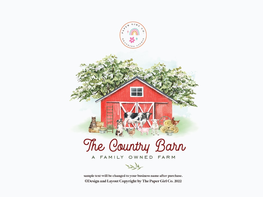 Barn Logo, Red Barn Logo, Farm Logo, Farmhouse Logo, Cow Logo, Chicken ...