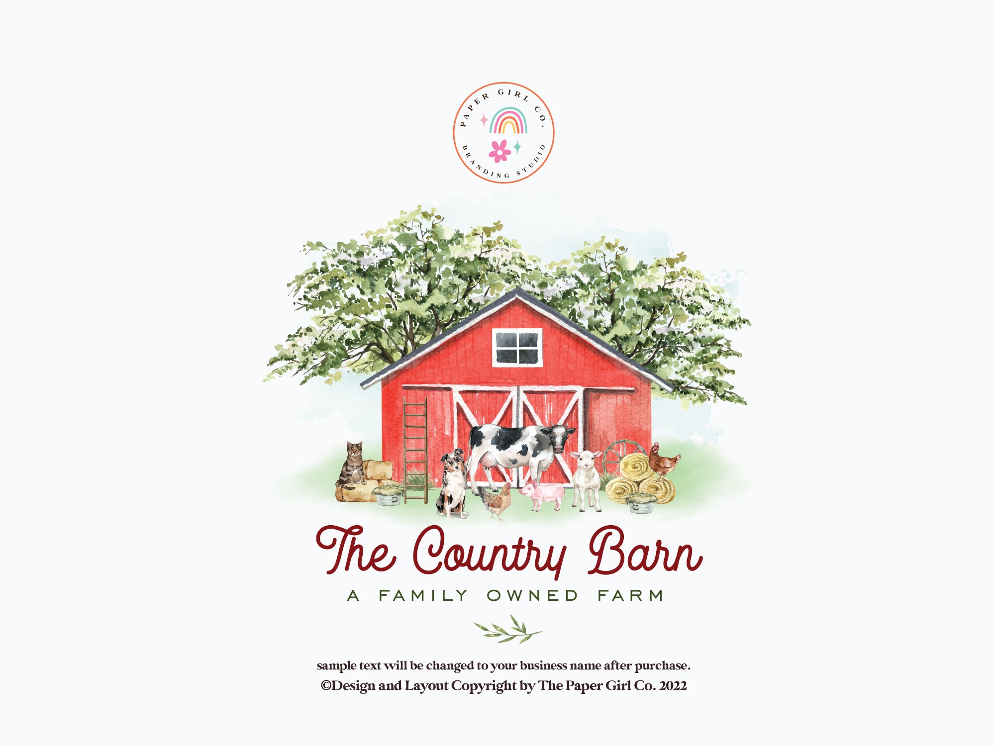 Barn Logo Red Barn Logo Farm Logo Farmhouse Logo Cow Logo - Etsy Canada