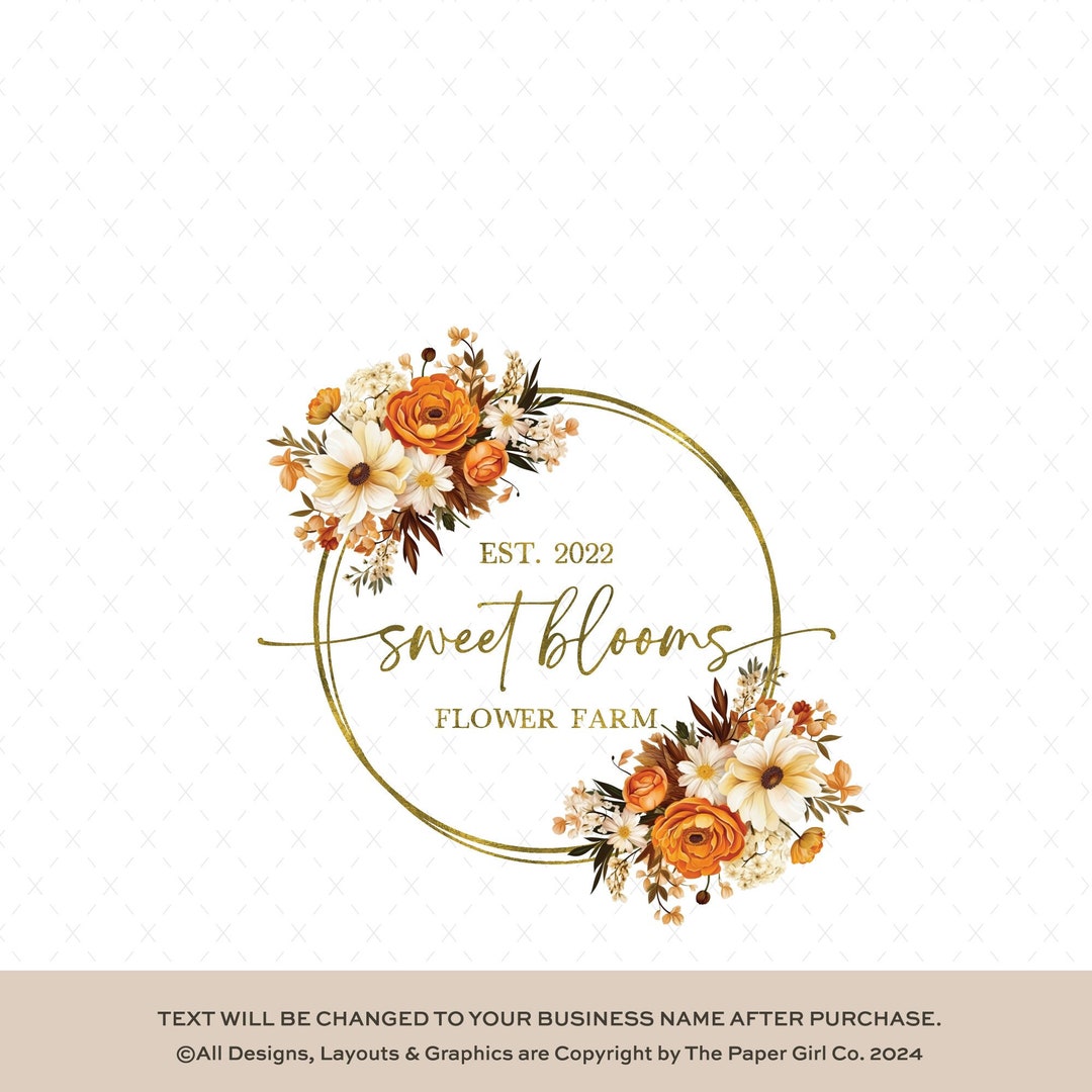 Floral Logo | Hand Drawn Logo | Flower Logo | Florist Logo | Logo ...