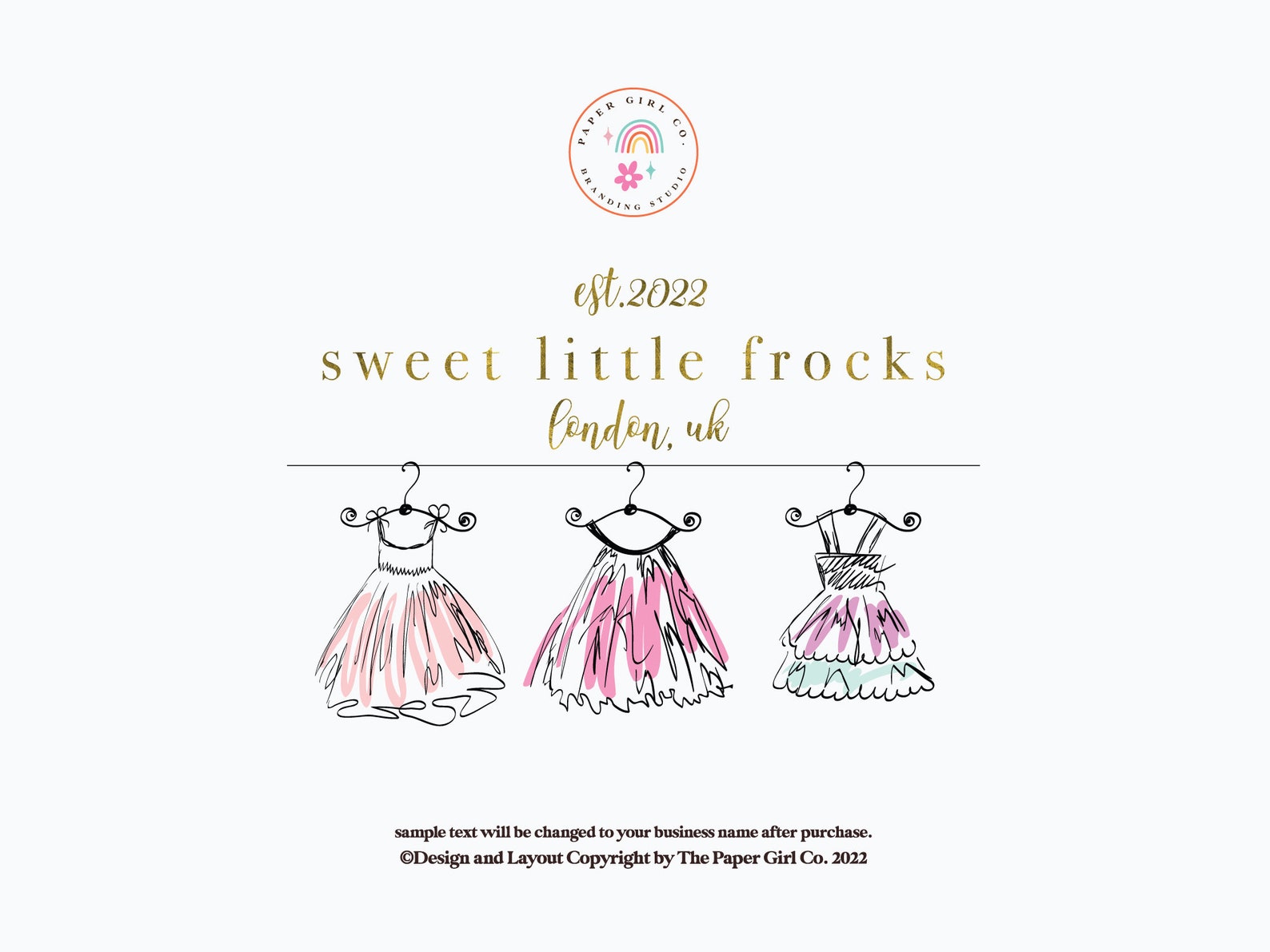 Dress Logo Little Girls Dresses Logo Premade Logo Sewing - Etsy