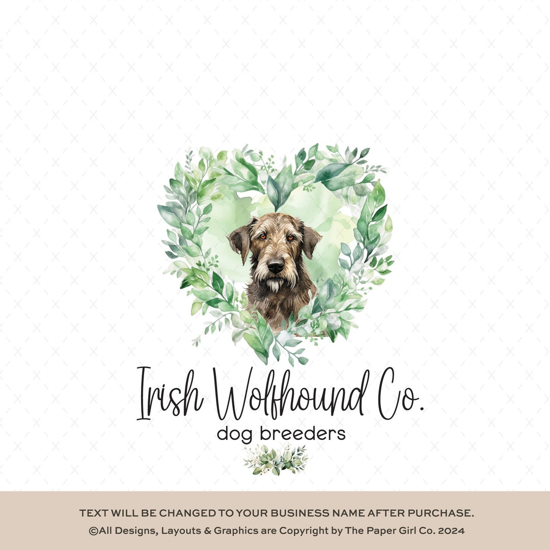 Pet Logo | Irish Wolfhound Dog Logo | Dog Logo | Animal Logo Design ...