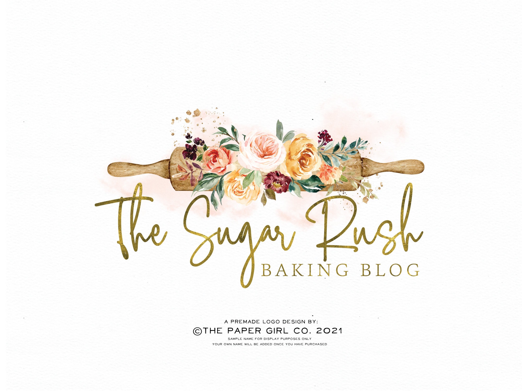 BAKING LOGO Bakery Logo Bakers Logo Rolling Pin Logo - Etsy