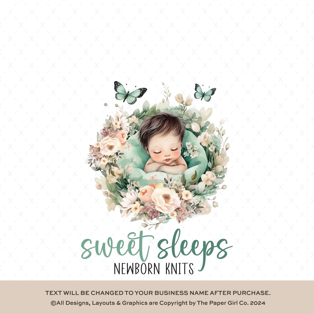 Premade Baby Logo, Newborn Photography Watermark, Infant Branding ...