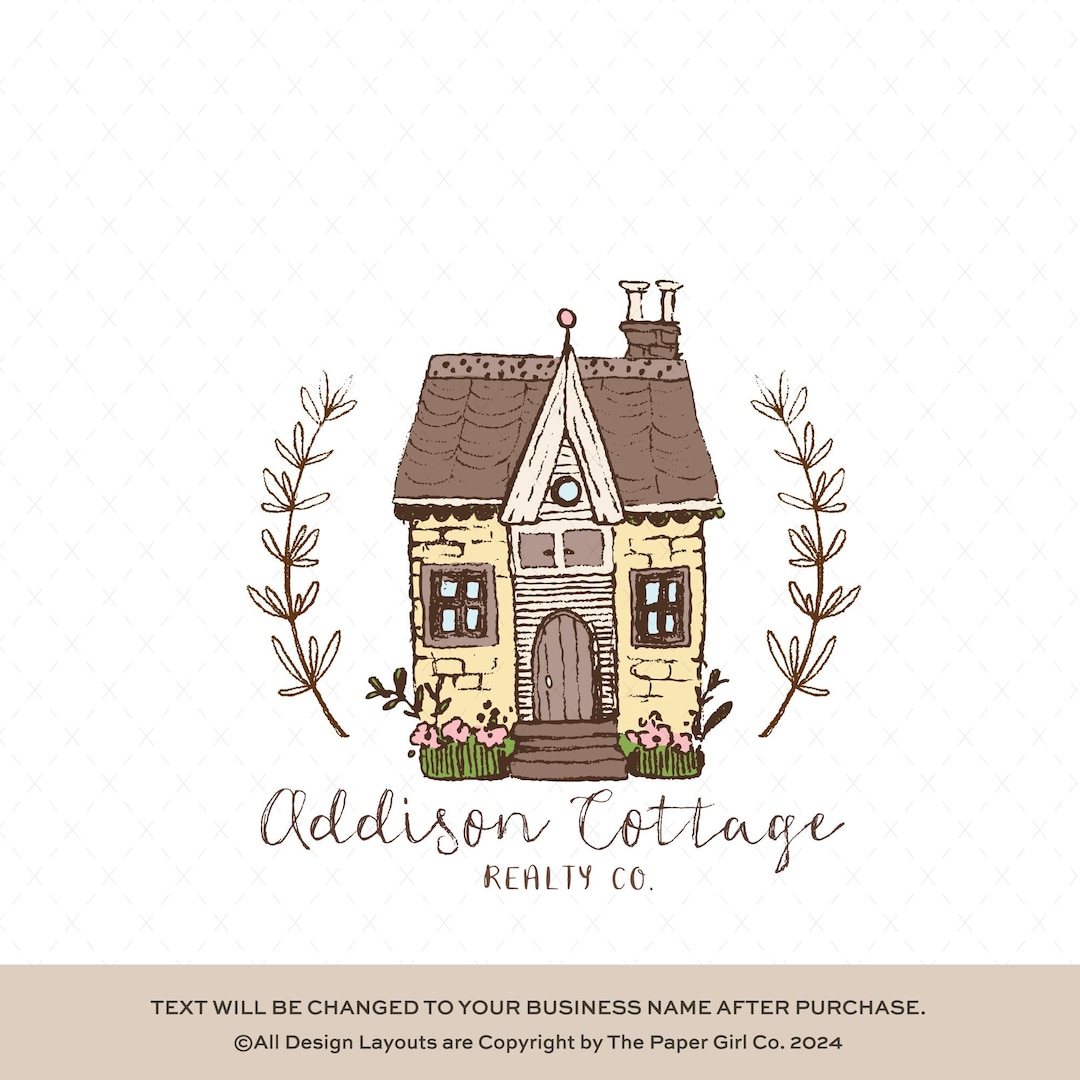 House Logo | Cottage Logo | Premade Logo Design | Custom Logo Design ...